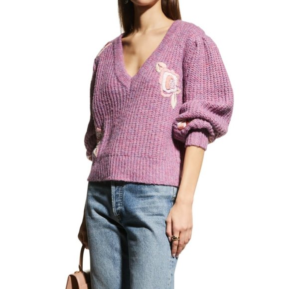 LoveShackFancy | Sweaters | Loveshackfancy Ridge Knit Sweater Pink ...
